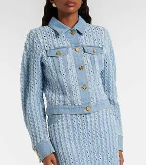 Nina Ricci Striped Denim Trucker Jacket