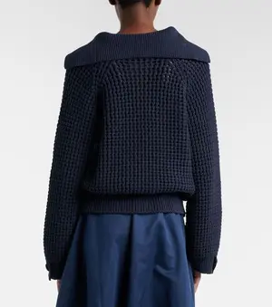 Brunello Cucinelli Cotton-blend Polo Sweater - Blue