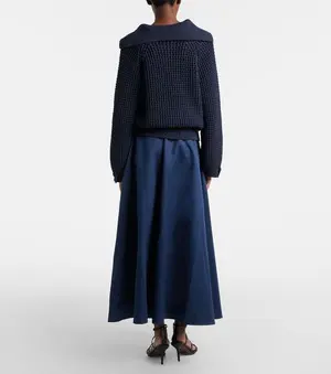 Brunello Cucinelli Cotton-blend Midi Skirt