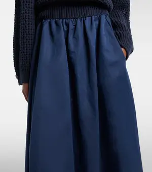 Brunello Cucinelli Cotton-blend Midi Skirt