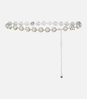 Magda Butrym Crystal And Faux Pearl Belt - Silver