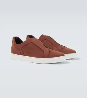 Manolo Blahnik Suede Slip-on Sneakers