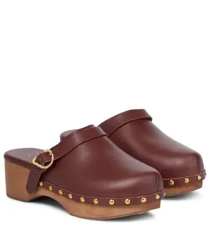 Ancient Greek Sandals Round Toe Mules Clogs For Women