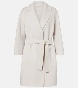 Max Mara Arona Virgin Wool Wrap Coat - Beige
