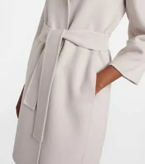 Max Mara Arona Virgin Wool Wrap Coat - Beige