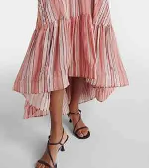 Zimmermann Rebellion Striped Midi Skirt