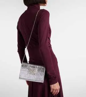 ROGER VIVIER Efflorescence Mini Metallic Leather Clutch