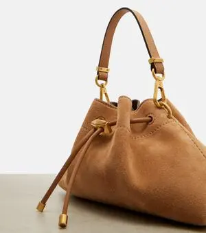 JIMMY CHOO Cinch Small Suede Tote - Beige