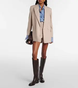 Max Mara Wool, Mohair, And Silk Shorts - Beige