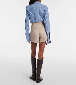 Max Mara Wool, Mohair, And Silk Shorts - Beige