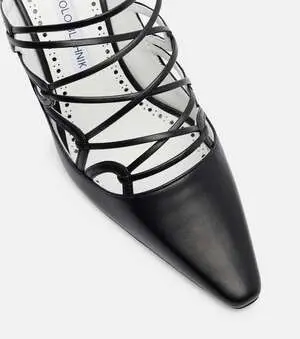 Manolo Blahnik Netas 90 Leather Mules