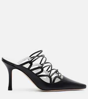Manolo Blahnik Netas 90 Leather Mules