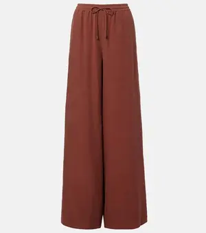 Max Mara Wide-leg Silk Trousers - Brown