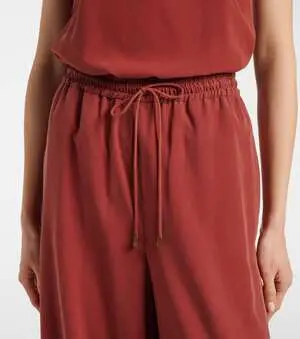 Max Mara Wide-leg Silk Trousers - Brown