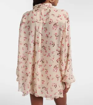 MARANT ETOILE Floral Print Self-tie Neck Blouse