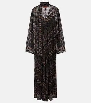 Missoni Chevron Lame Maxi Dress - Brown