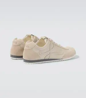 Loewe Ballet Runner 2.0 Sneakers In Suede And Leather - Beige