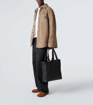 Loewe Loop Leather Tote Bag - Black