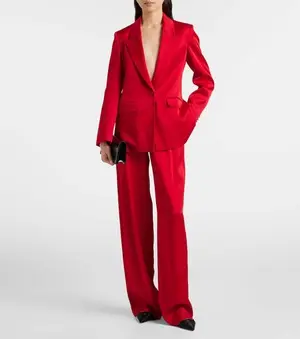 Max Mara Cono High-rise Wide-leg Pants - Red