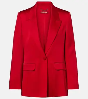 Max Mara Satin Crepe Blazer - Red