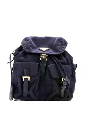 Prada Re-edition 1978 Pocket Re-nylon And Saffiano Leather Small Backpack - Blue