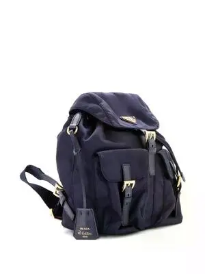 Prada Re-edition 1978 Pocket Re-nylon And Saffiano Leather Small Backpack - Blue