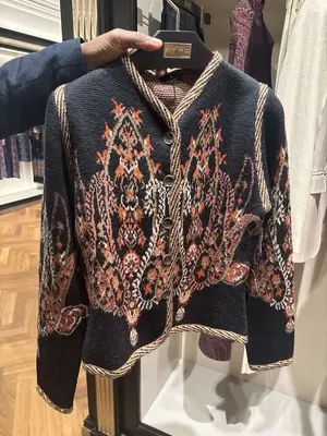 Etro Knit Printed Jacket Cardigan - Black