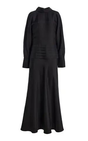 RÓHE Silk Maxi Dress - Black