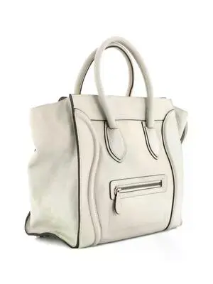 Celine Luggage Bag Grainy Leather Mini Tote - Grey