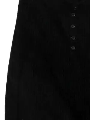 JAMES PERSE Lightweight Quarter Button Jumper - Black