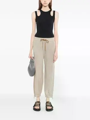 JAMES PERSE Suede-piping Linen Trousers