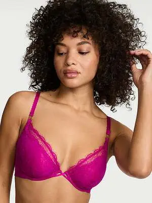 Victoria's Secret Tease Unlined Sheer Shimmer Demi Bra - Purple