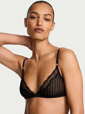 Victoria's Secret Tease Sheer Shimmer Triangle Bralette - Black