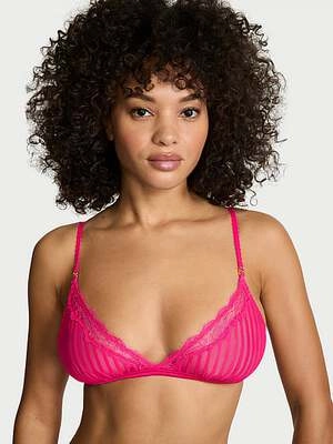 Victoria's Secret Tease Sexy Strappy Lace Triangle Bralette Pink