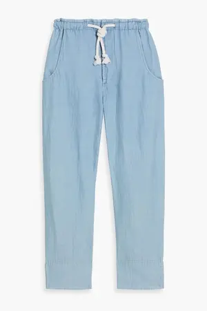 Isabel Marant Cotton And Linenblend Chambray Drawstring Pants