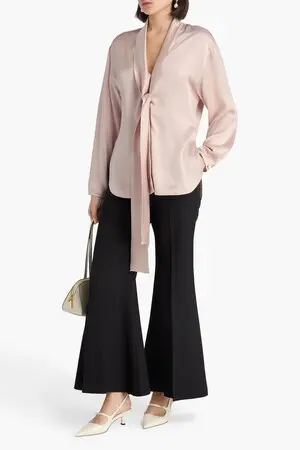 Victoria Beckham Tie-neck Satin Blouse