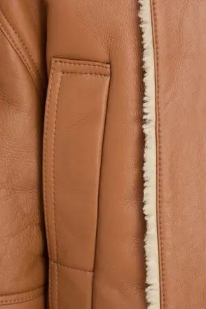Victoria Beckham Shearling Jacket - Light Brown