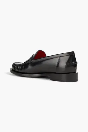 FERRAGAMO Embossed Glossed-leather Loafers
