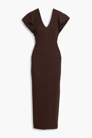 Brown Ribbed Dresses