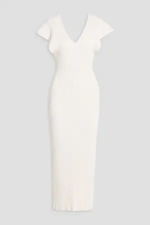 White Ribbed Dresses
