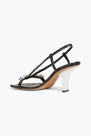 Marni Crystal-embellished Leather Slingback Sandals