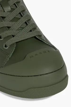 Marni Dada Rubber-trimmed Leather Sneakers