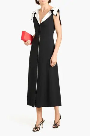 Altuzarra Jophee Two-tone Draped Ponte Midi Dress