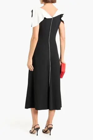 Altuzarra Jophee Two-tone Draped Ponte Midi Dress