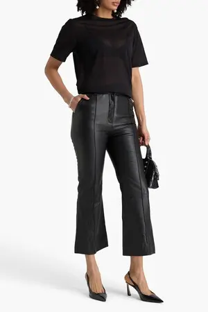 Victoria Beckham Leather Kick-flare Trousers