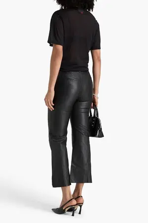 Victoria Beckham Leather Kick-flare Trousers