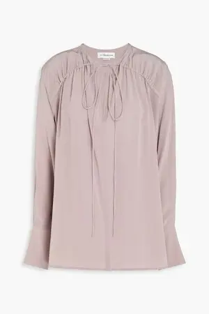 Victoria Beckham Silk Crepe De Chine Blouse - Stone