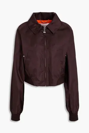 Victoria Beckham Harrington Shell Bomber Jacket - Chocolate