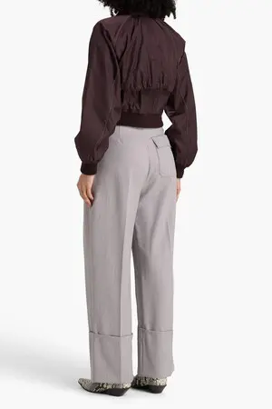Victoria Beckham Harrington Shell Bomber Jacket - Chocolate
