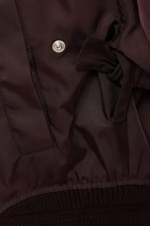 Victoria Beckham Harrington Shell Bomber Jacket - Chocolate